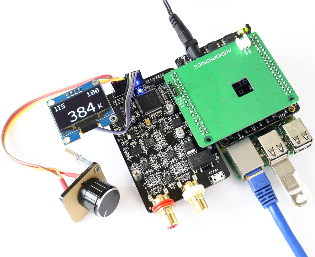 AUDIOPHONICS DAC I-Sabre ES9038Q2M KALI EDITION Raspberry Pi / I2S & SPDIF / PCM DSD - Audiophonics